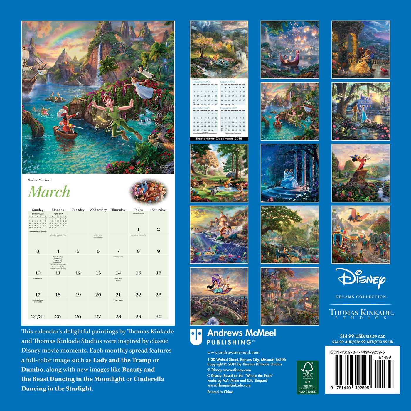 Disney Discovery- Thomas Kinkade 2019 Disney Calendar - Decor