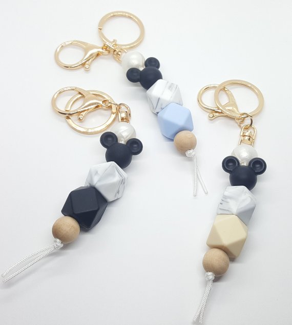 Disney Inspired Silicone Beaded Key-chains - Style