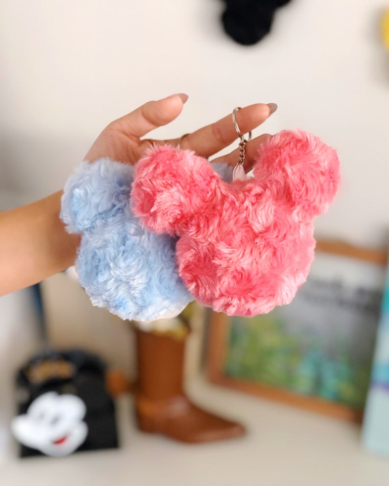 Fluffy Mickey Key Chain For Purses, Backpacks, or Bags - Discovery