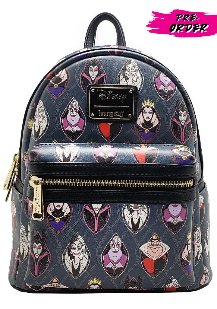 New Stained Glass Disney Villains Loungefly Backpack - bags