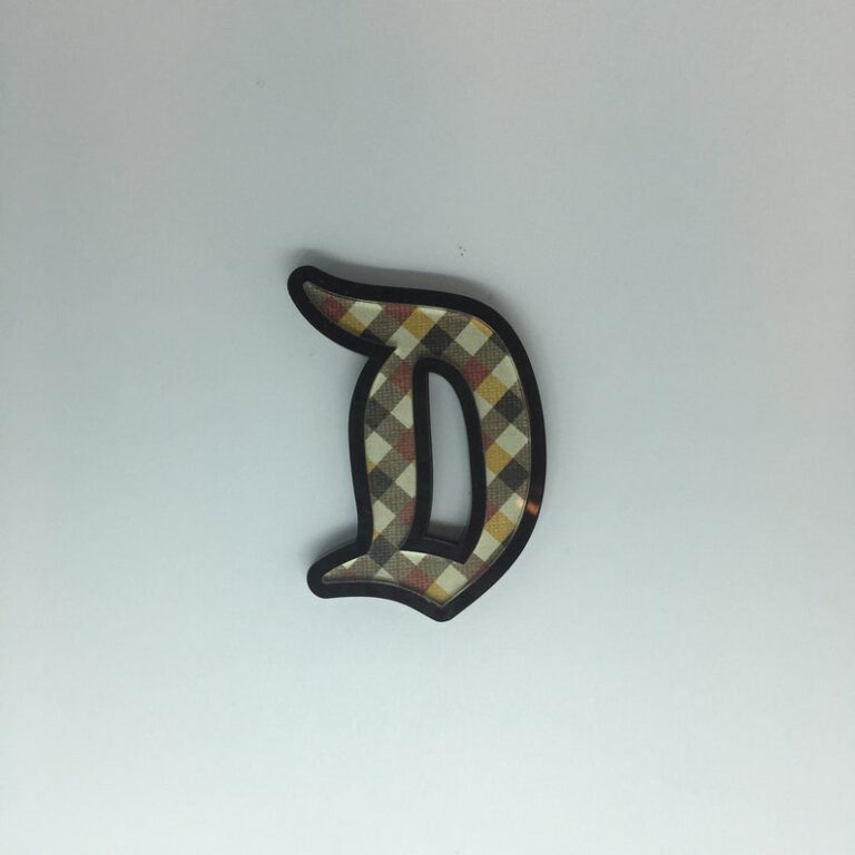 Spice Up Your Fall Sweaters With Flare Printed Gothic "D" Brooches ...