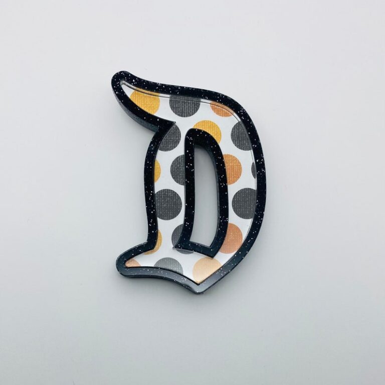 Spice Up Your Fall Sweaters With Flare Printed Gothic "D" Brooches ...