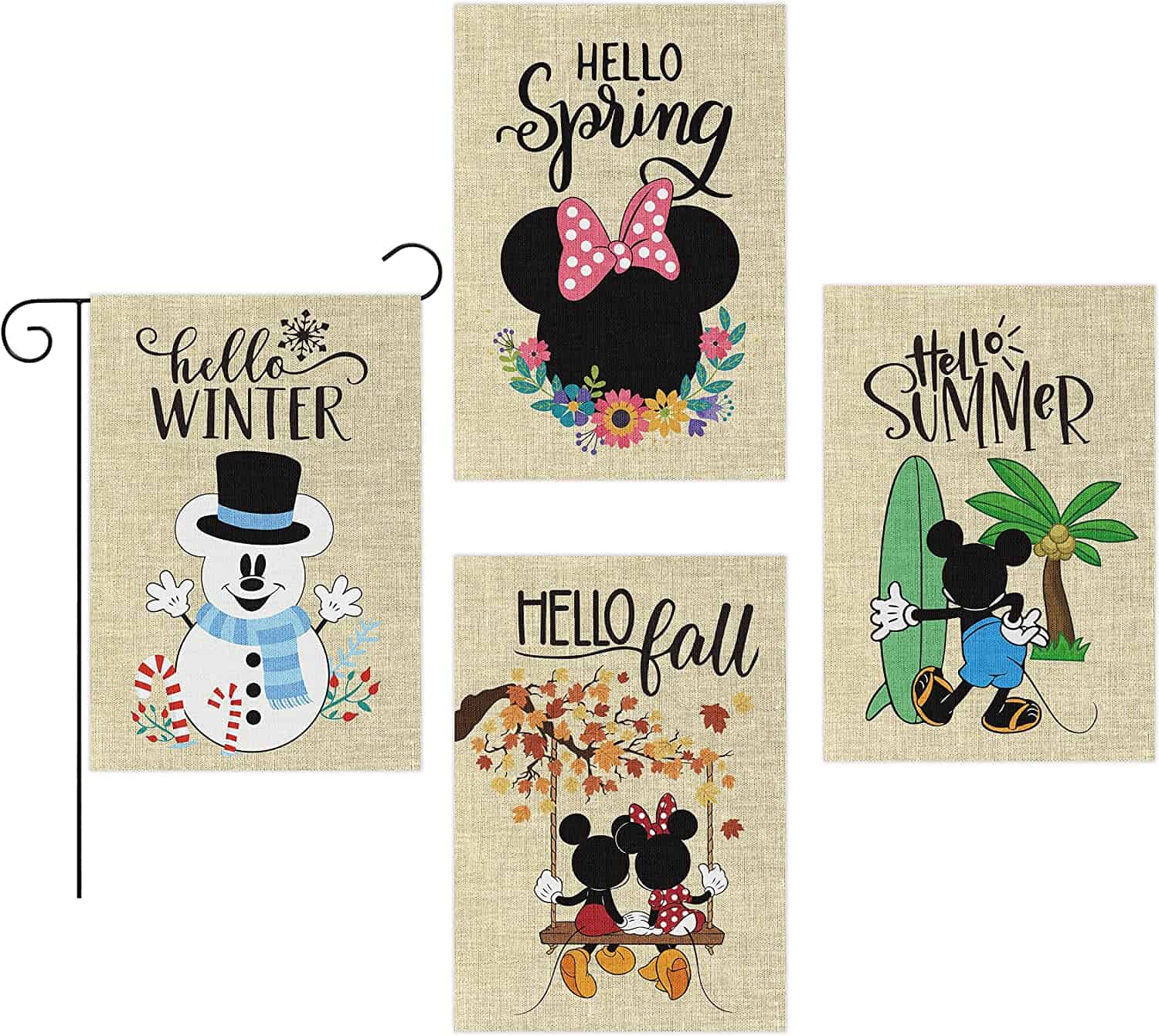 Disney Discovery- 4 Seasons of Disney Flags - Decor