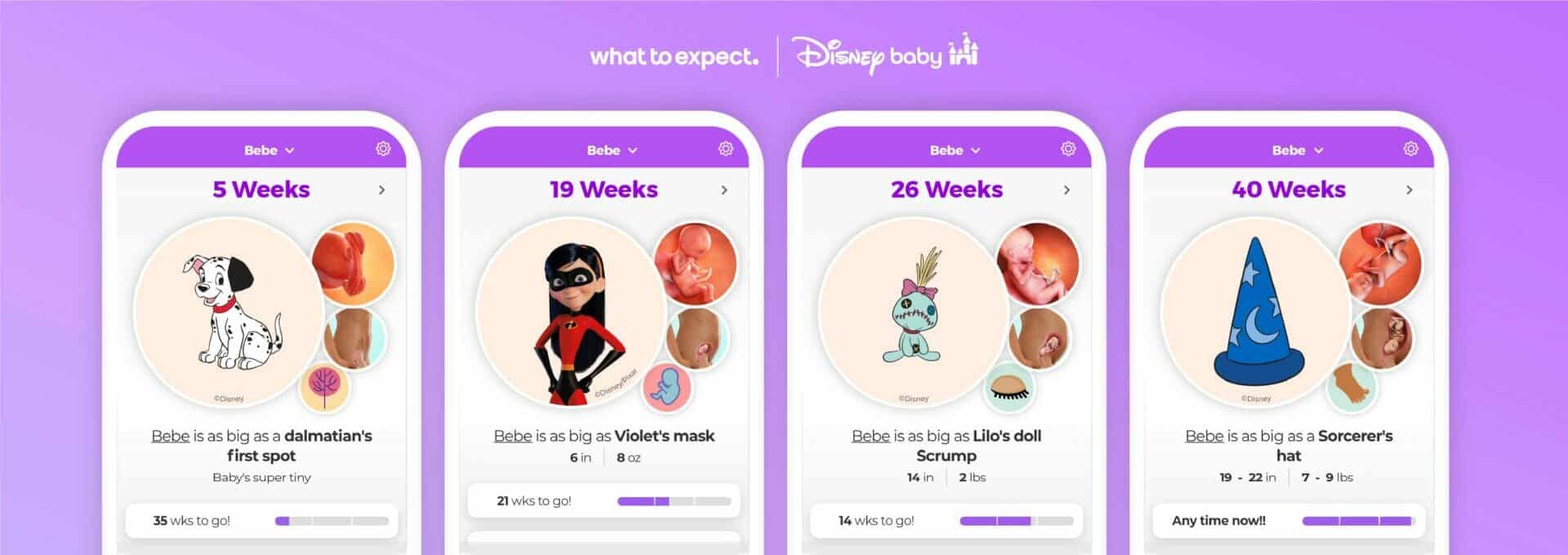 What to Expect Pregnancy App Releases Disney Baby-Inspo Size ...