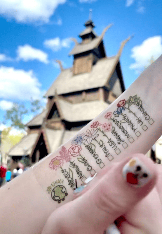 Track Your Epcot Progress with A World Passport Temporary Tattoo - beauty