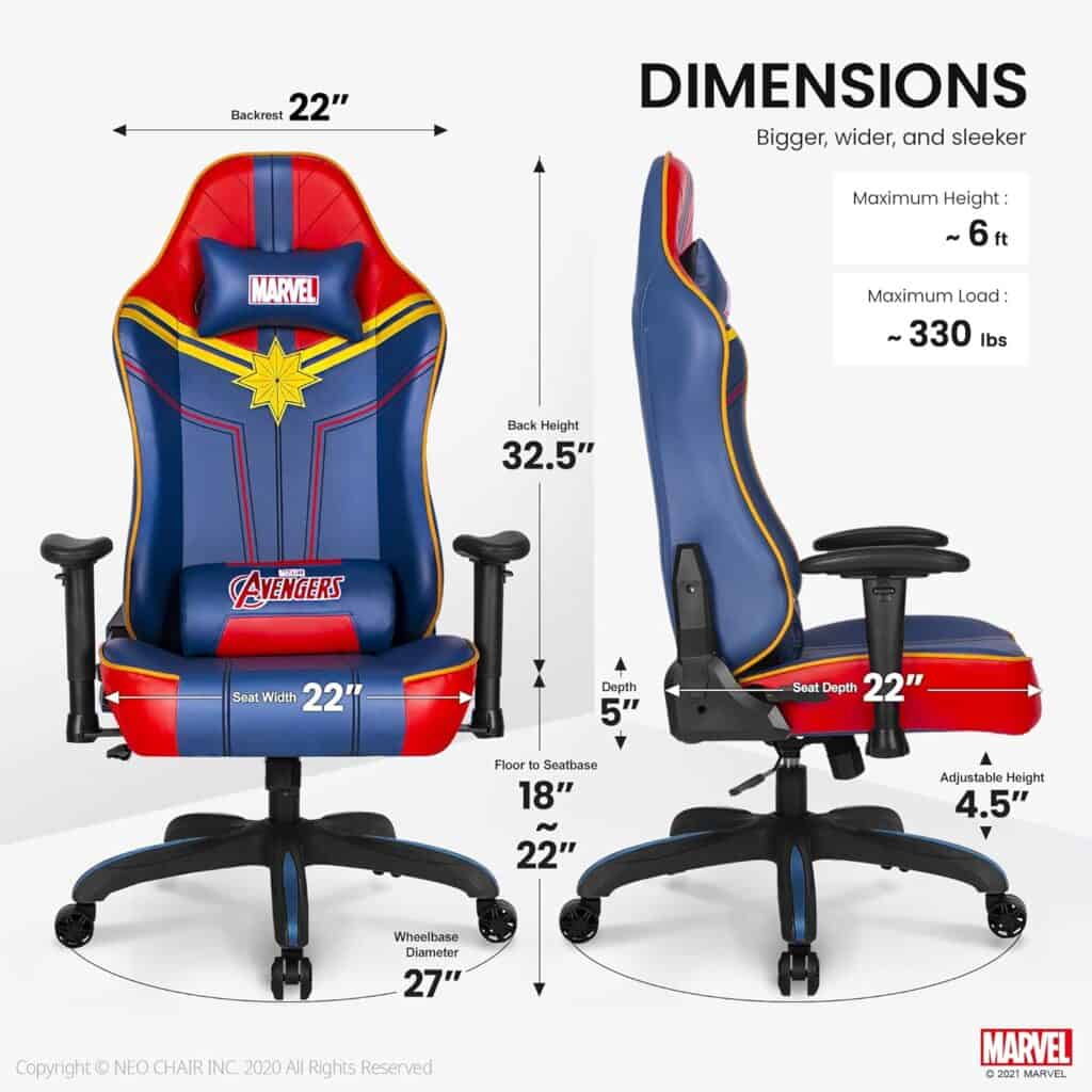 Disney Discovery: Captain Marvel Gaming Chair - Decor