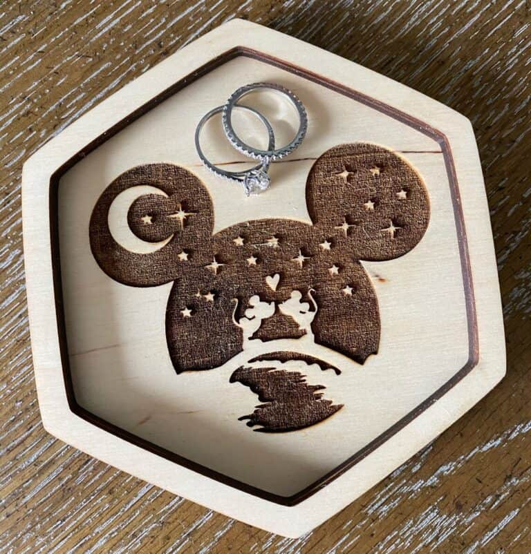 Laser Engraved Mickey and Minnie Trinket Tray - Decor